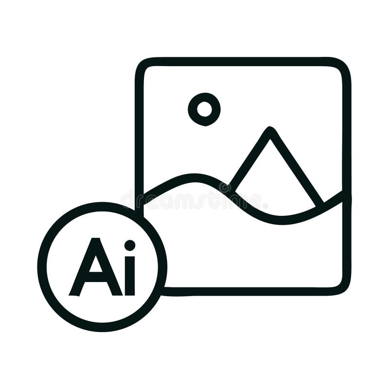 Ai Image Icon with Digital Art Stock Illustration - Illustration of ...