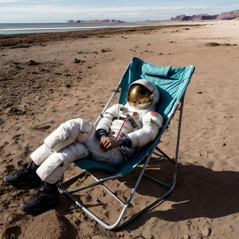 AI Images - Astronaut Resting on Mars in a Beach Chair Stock ...