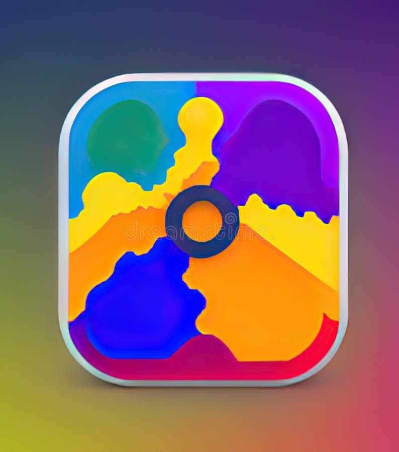 Ai Imagine Generator Software App Icon. Generative AI. Stock ...