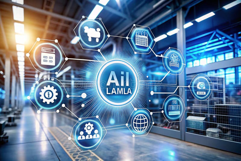 AI in Industrial Automation and Manufacturing Stock Illustration ...