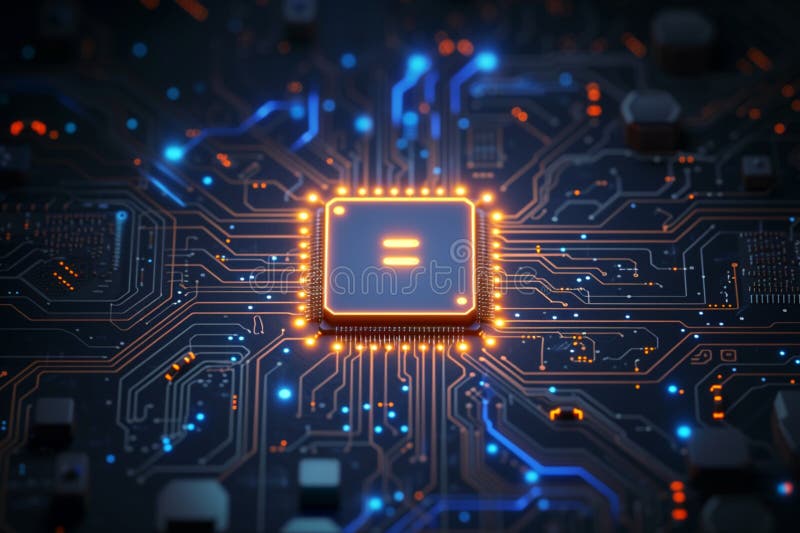 AI Innovation Chipset on Circuit Board, Futuristic Technology Concept ...