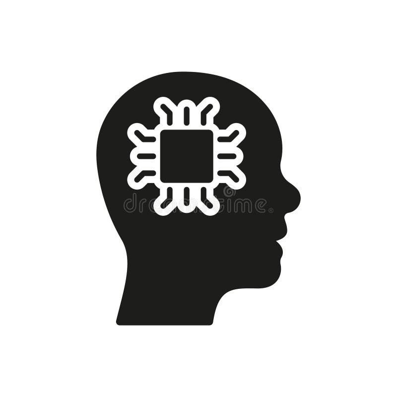AI, Innovation Neuroscience Concept Solid Sign. Human Head and ... AI, Innovation Neuroscience Concept Solid Sign. Human Head and ...