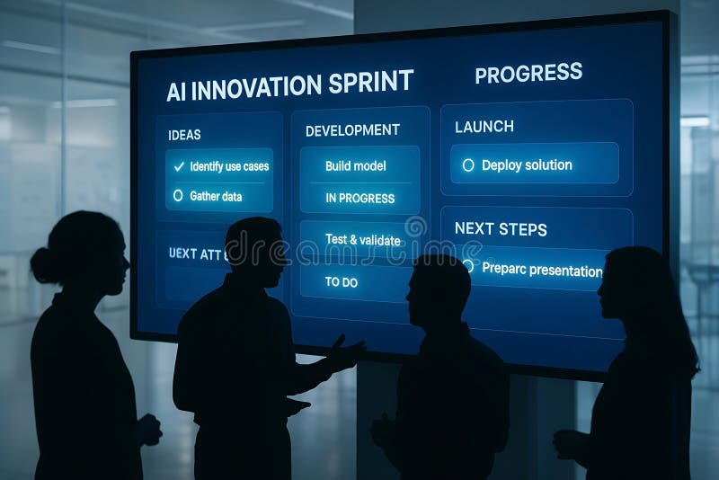 Ai Innovation Sprint Meeting with Team Discussing Progress and Next ...