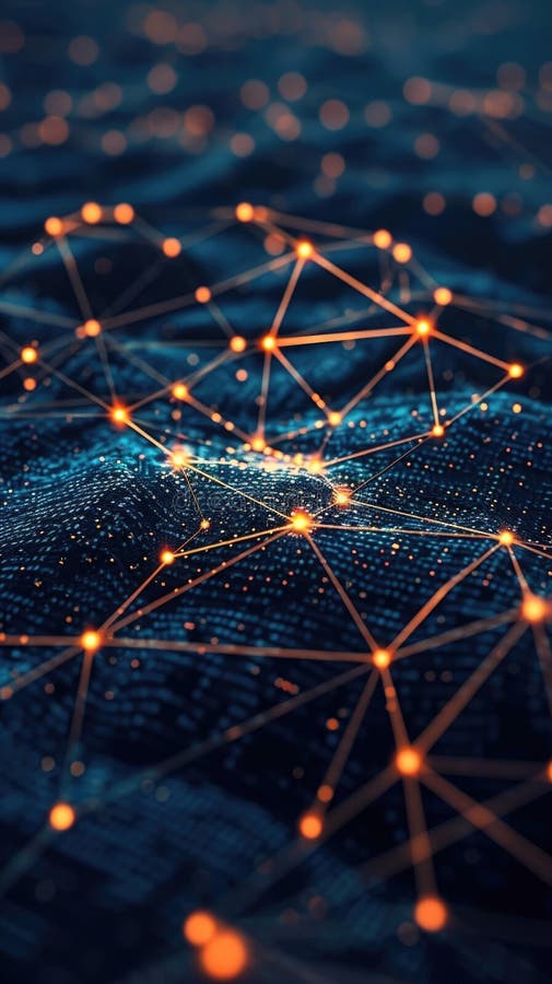 AI Insights Displayed through a Luminous Network of Data Points and ...