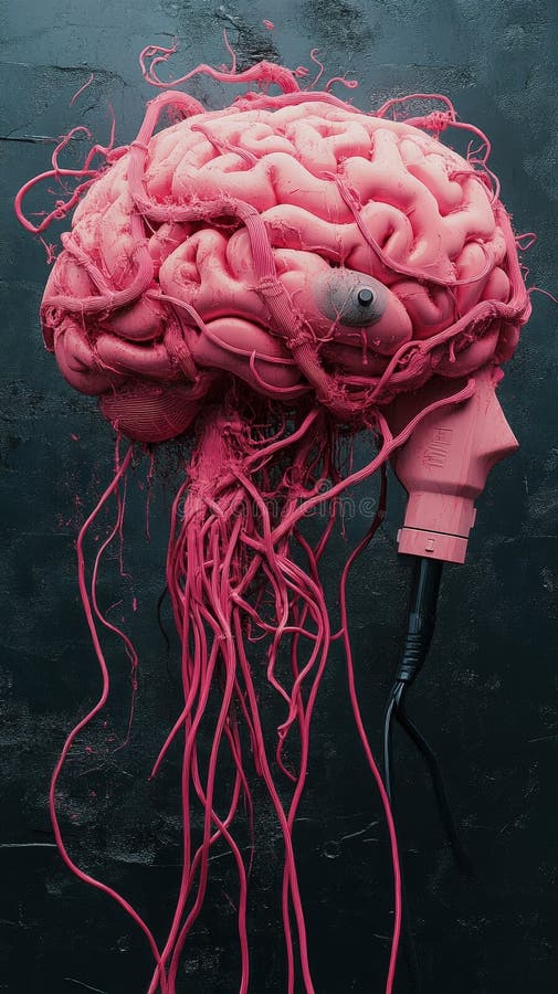 AI-inspired Brain with Plug Symbolizing Human-tech Connection Stock ...