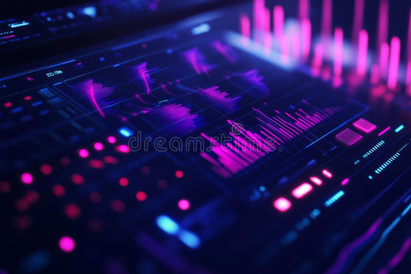 AI-inspired Futuristic Interface with Glowing HUD Elements, Deep Data ...