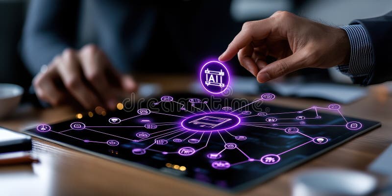AI Integration Innovative Technology Network on Digital Tablet Display ...