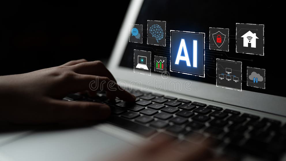 AI Integration in Smart Digital Ecosystem Latch Stock Illustration ...