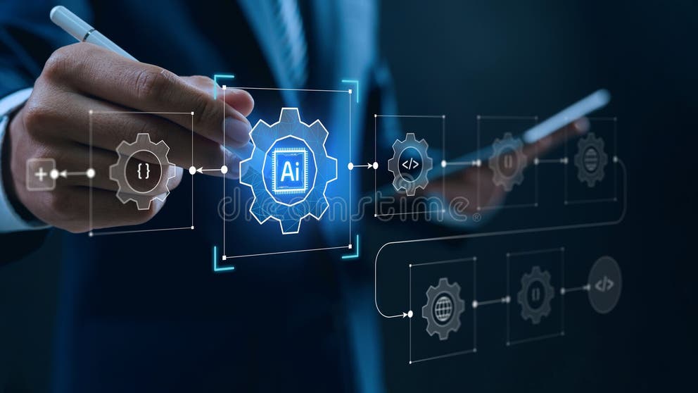 AI Integration and Workflow Automation Technology Concept. Business ...