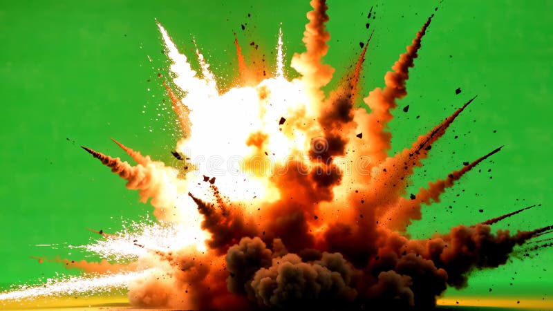 AI Intense Fireball with Debris Flying Stock Video - Video of explosive ...