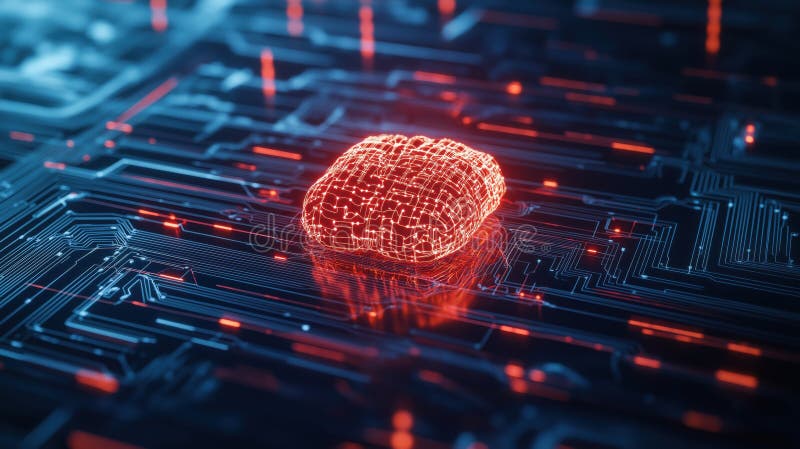 AI Interface Breakthrough Displayed in Macro View Stock Photo - Image ...