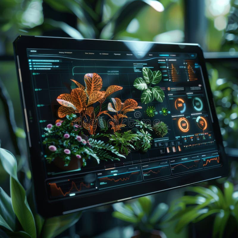 AI Interface Displaying Plant Data Metrics, Highlighting Technology in ...