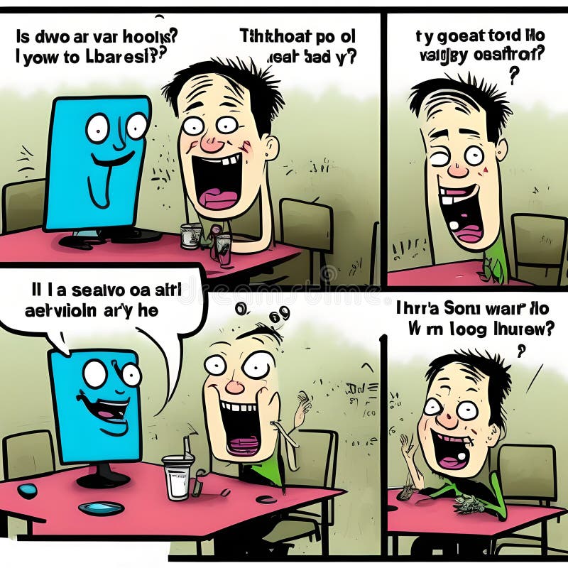AI Joke - Comic Book with Fake Texts, Generative AI Illustration Stock ... AI Joke - Comic Book with Fake Texts, Generative AI Illustration Stock ...