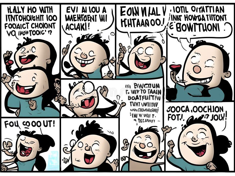 AI Joke - Comic Book with Fake Texts, Generative AI Illustration Stock ...