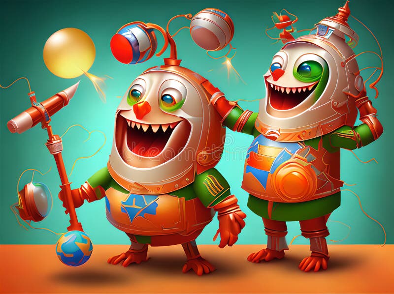 AI Joke - Funny Cheerful Robot, Generative AI Illustration Stock ...