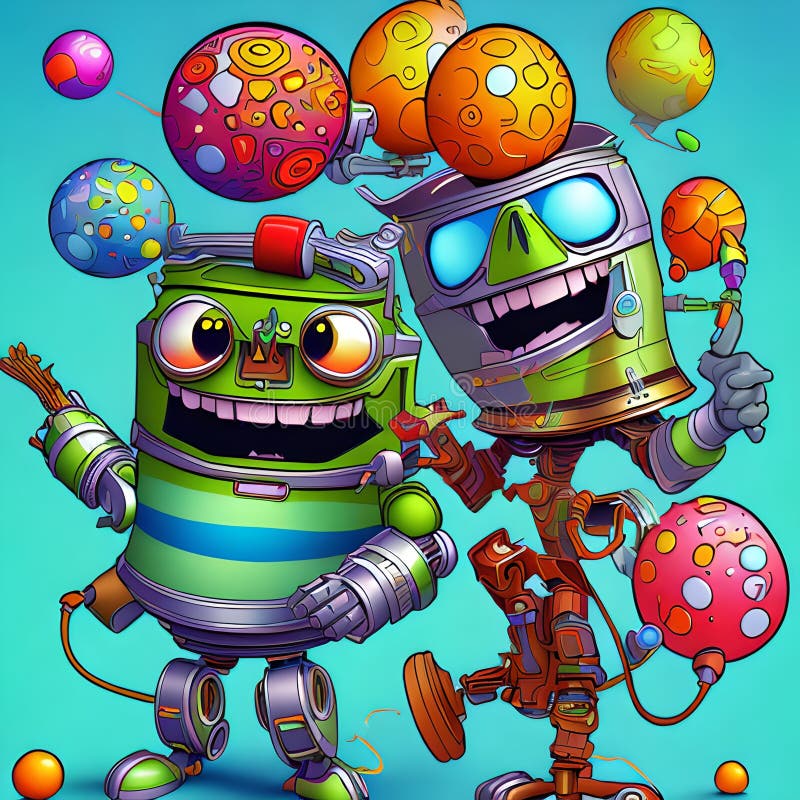 AI Joke - Funny Cheerful Robot, Generative AI Illustration Stock ...