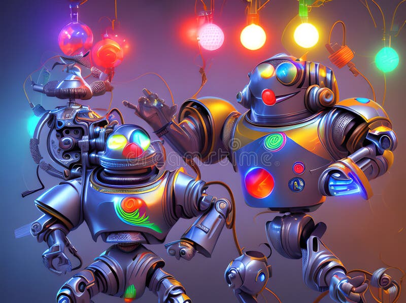 AI Joke - Funny Cheerful Robot, Generative AI Illustration Stock ...