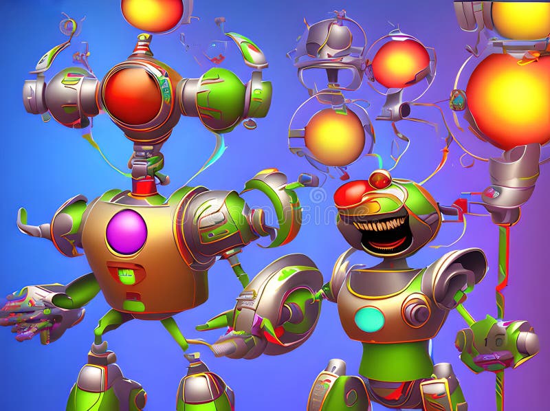 AI Joke - Funny Cheerful Robot, Generative AI Illustration Stock ...