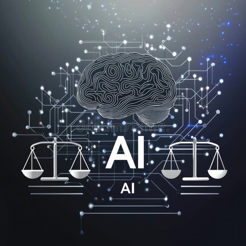AI Justice Ethics Artificial Intelligence Brain, Scales of Justice ...
