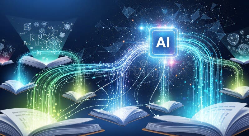 AI knowledge transfer. stock photo. Image of information - 388810526