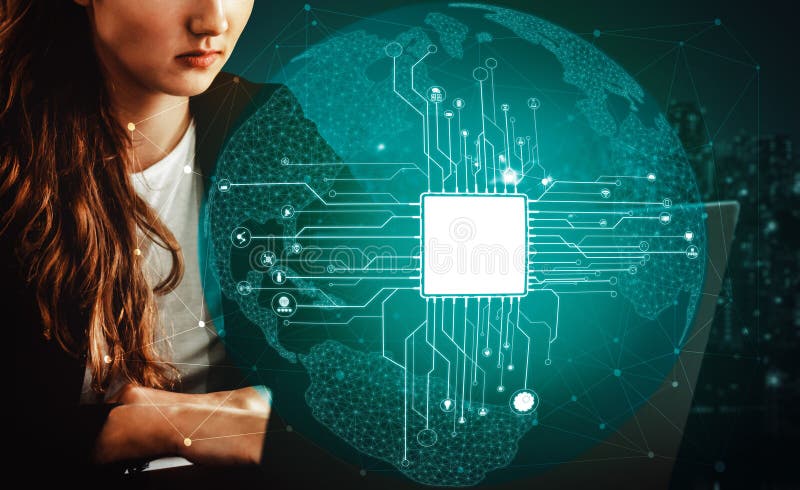 AI Learning and Artificial Intelligence Concept. Uds Stock Illustration - Illustration of data ...