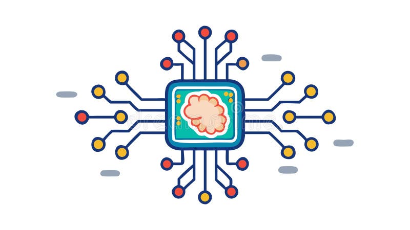 AI Learning Brain, Cognitive Technology Development, Vector Design Generative AI Stock Vector ...