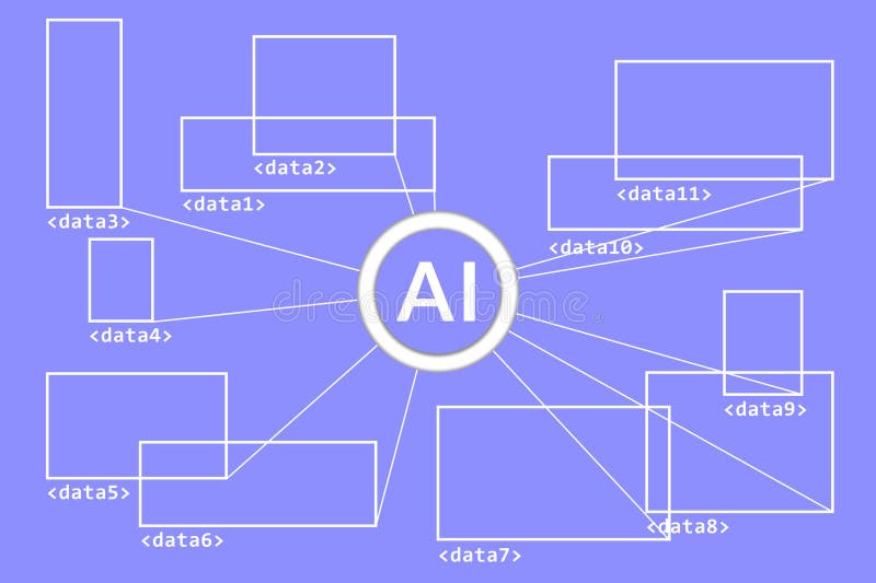 AI Recognition Algorithm and Smart Object Identification Tiny Person Concept Stock Vector ...