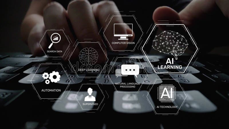 AI Learning Concept Infographic with Deep Learning, NLP, and Automation ...