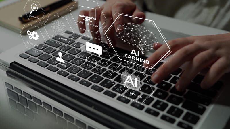 AI Learning Concept Infographic with Deep Learning, NLP, and Automation ...