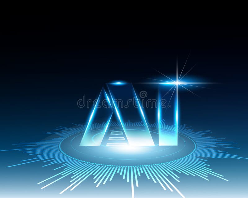 AI Letter Digital Artificial Intelligence and Big Data Stock Vector ...