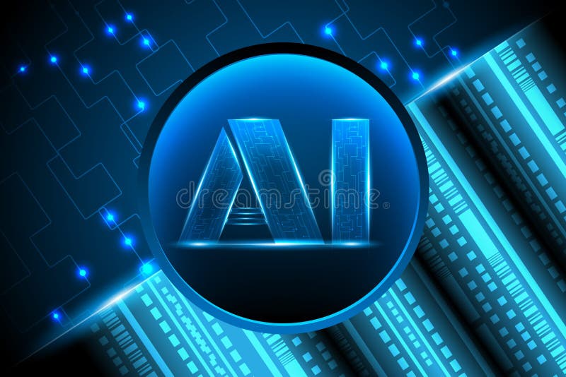 AI Letter Digital Artificial Intelligence and Data Network Stock Vector ...
