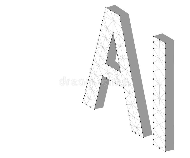 AI Letter Artificial Intelligence . Neon Lamp Inscription, High-tech ...