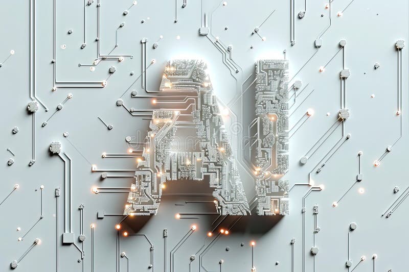 AI Lettering in Intricate Circuit Board, Complexity of Technology and ...