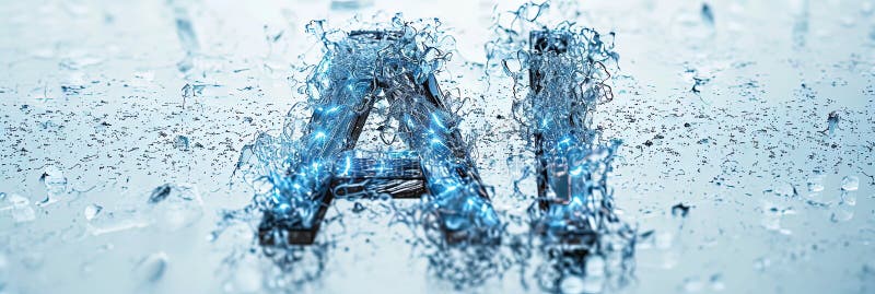 AI Lettering from Splashing Water, Symbolizing Fluid Technology and ...