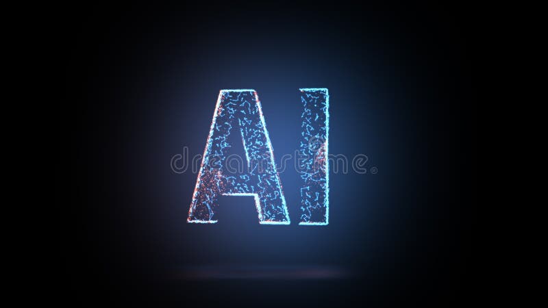 AI Letters Animation of Glowing Symbols in Computer Science World Stock ...