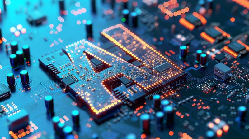 AI Letters Made by Electronic Components Stock Illustration ...