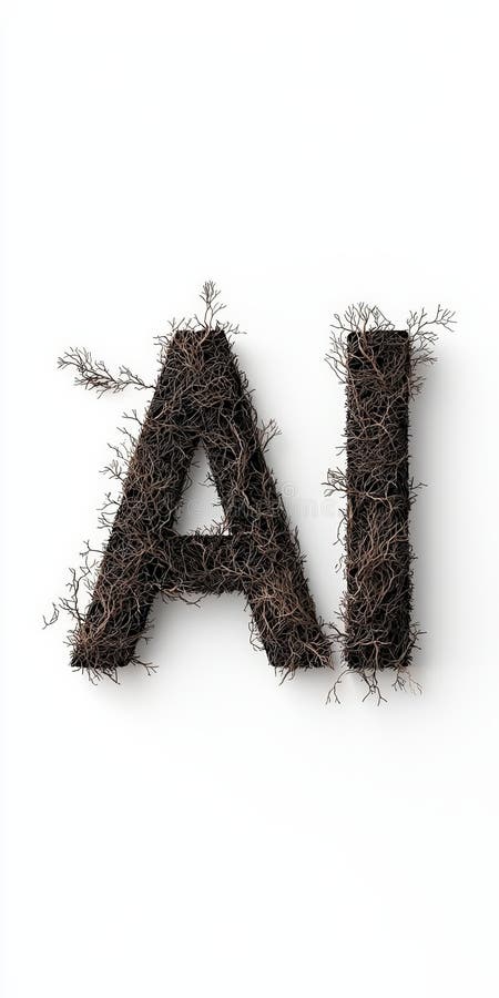 AI Letters Made from Organic Material Stock Illustration - Illustration ...