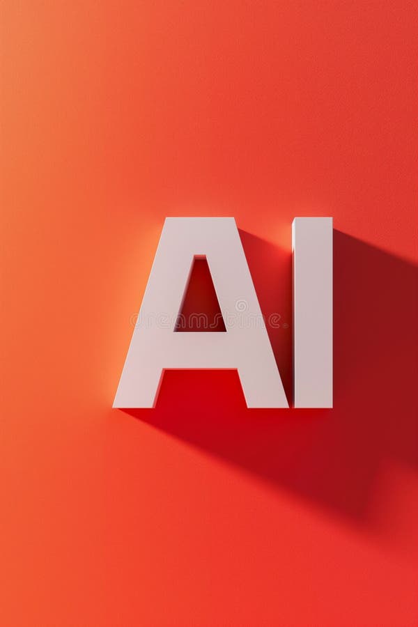 AI Letters on Orange Background Symbolize Artificial Intelligence ...