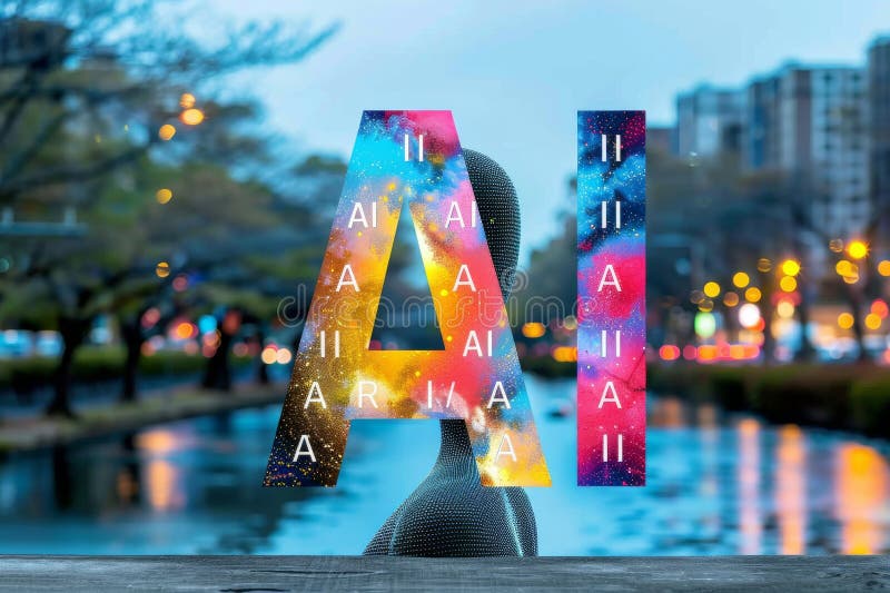 AI Letters in Park with Bokeh Lights, Digital Art, Technology ...