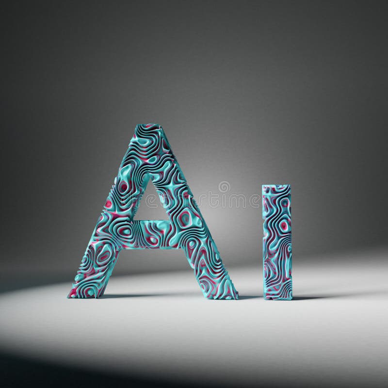 AI Letters with Wavy Cyber Texture. Stock Illustration - Illustration ...
