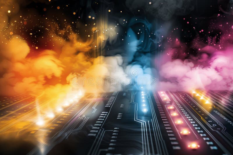 AI Light Trails in City, Digital Art, Technology Innovation, Artificial ...