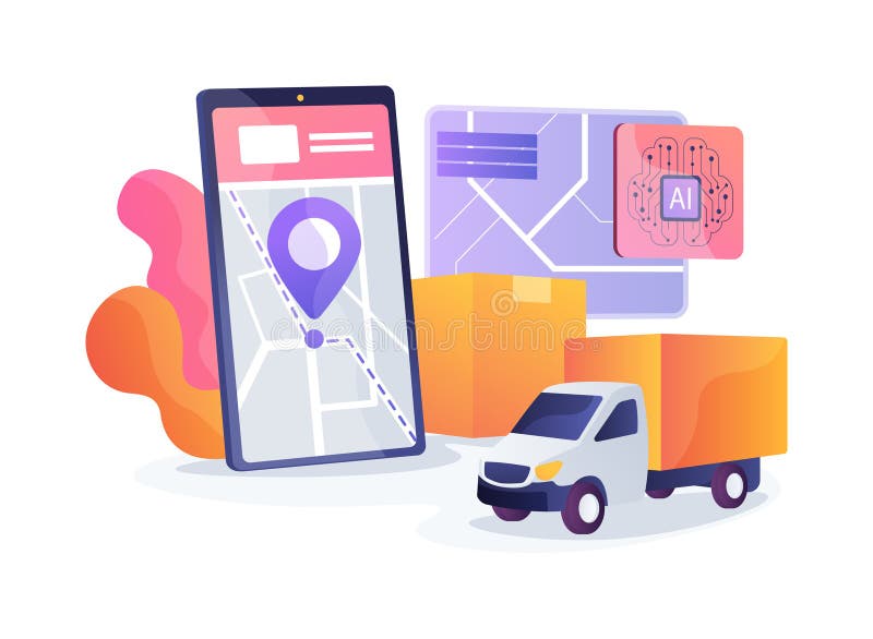 AI in Logistics Abstract Concept Vector Illustration. Stock Vector ...
