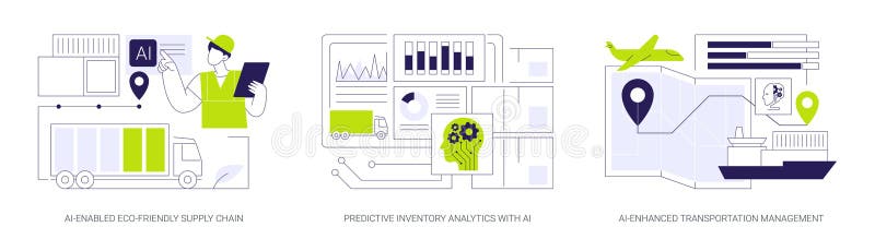 AI Logistics Abstract Concept Vector Illustrations. Stock Vector ...
