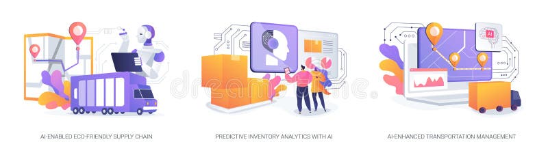 AI Logistics Abstract Concept Vector Illustrations. Stock Vector ...