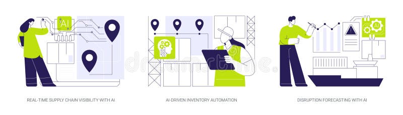 AI in Logistics and Warehousing Abstract Concept Vector Illustrations ...
