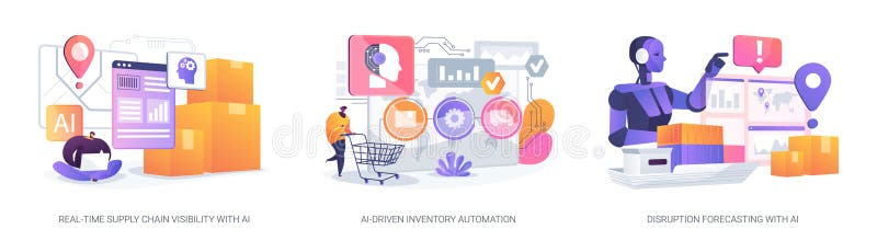 AI in Logistics and Warehousing Abstract Concept Vector Illustrations ...