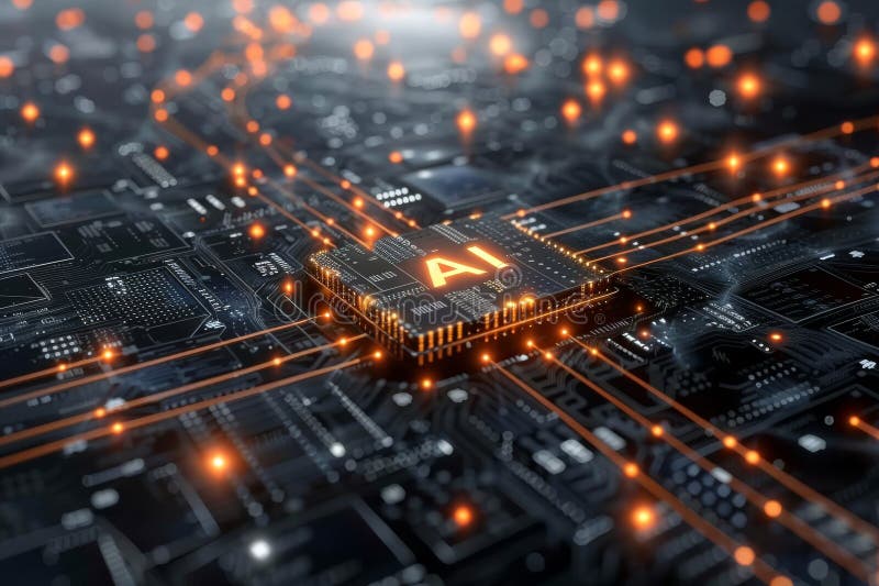 AI Logo on a Futuristic Digital Screen, Symbolizing Advanced Technology ...