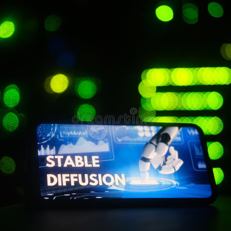 AI Logo Stable Diffusion on the Phone Screen on the Background of the Editorial Stock Photo ...
