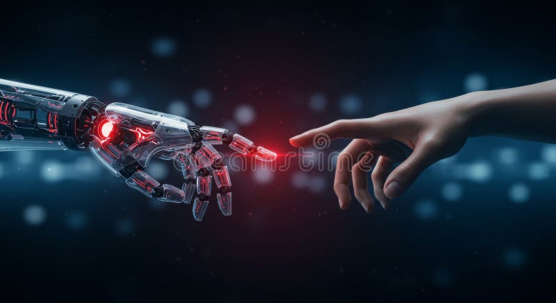 AI machine hands. stock illustration. Illustration of future - 371062237