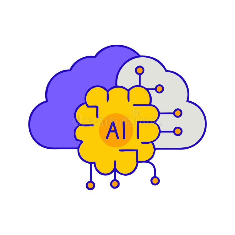 AI Machine Learning Brain Illustration Stock Illustration ...
